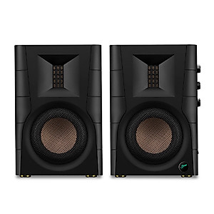 HiVi-Swans D200 Bluetooth Powered Bookshelf Speakers - Studio Monitor Speakers - Computer Speakers for TV/Turntable/PC/Monitor - 5 Inch Near Field Desk Speakers 260w RMS - Wood Grain