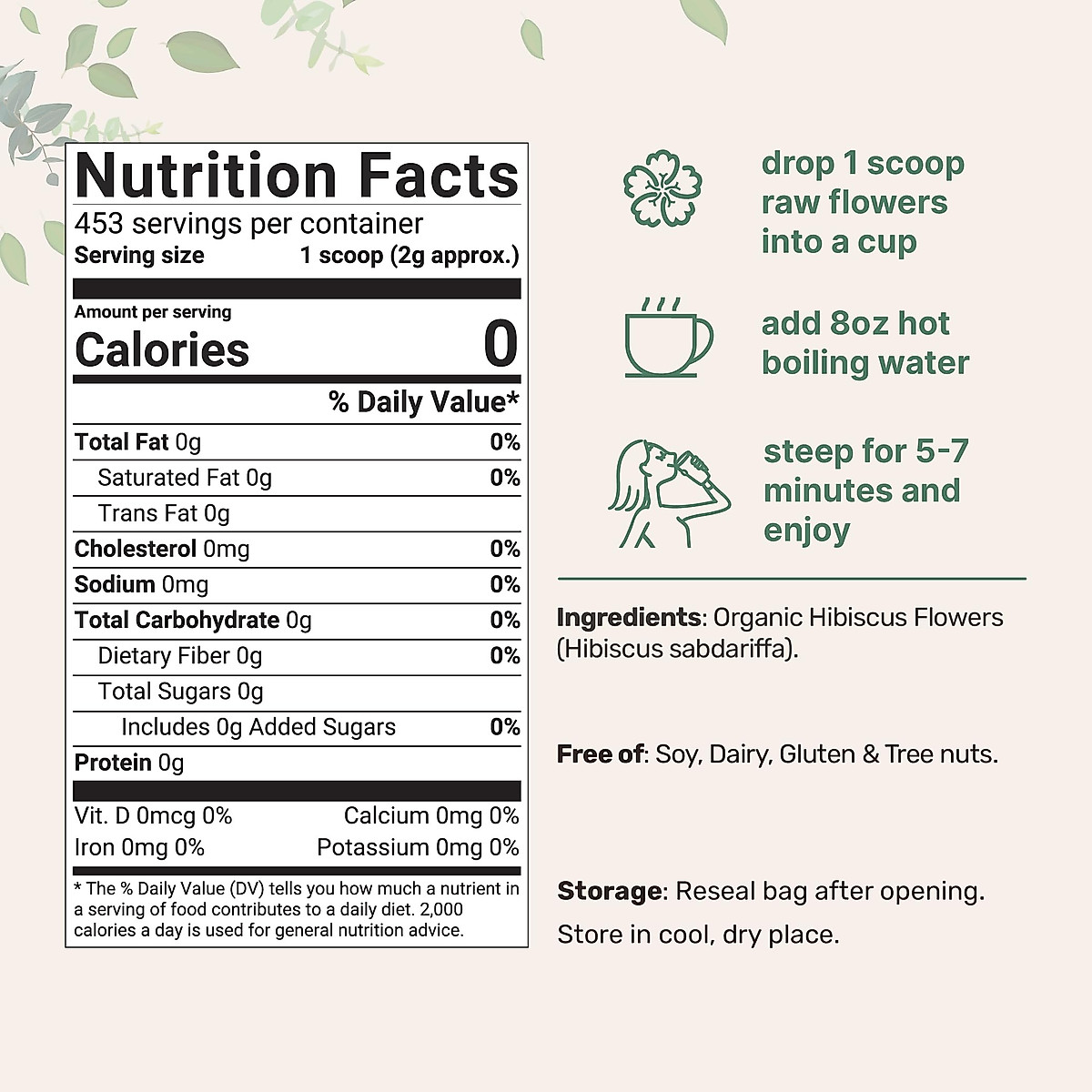 Micro Ingredients Organic Hibiscus Flowers, 2lbs (450+cups) | Flor de Jamaica, Loose Leaf Tea for Hibiscus Tea Bags | Cut & Sifted Dried Leaves | Caffeine Free, Non-GMO, No Sugar