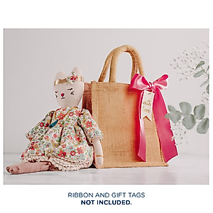 Imagine Color 10 Small Burlap Gift Bags with Handles, Wedding Welcome Gift Bags, Bridesmaids Gifts, Bachelorette Gift Party Favors Swag bags Decorating DIY Reusable 8”x 8”x 6