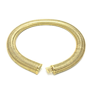 Marshal Metal Fashion Necklace 18K Gold Plated Brass Omega Choker Necklace (NK201G(20mm))