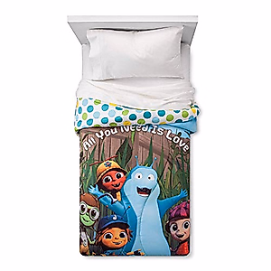 Beat Bugs "All You Need is Love" Reversible Blue & Green Comforter (Twin) 1pc