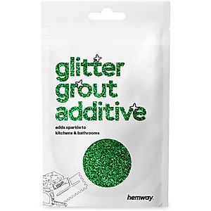 Hemway Glitter Grout Additive - Grout Tile Additive Tiles Bathroom Wet Room Kitchen - 10g Sample (Emerald Green)