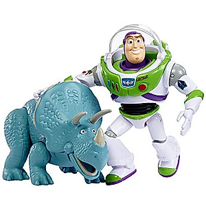 Toy Story Buzz Lightyear and Trixie 2-Pack Character Figures in True to Movie Scale, Highly Posable with Signature Expressions for Storytelling and Adventure Play