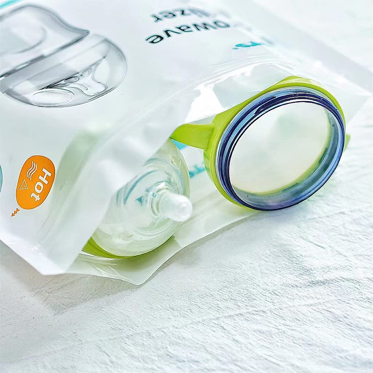 ECOOPTS 12 Count Microwave Steam Sterilizer Bags Reusable Micro-Steam Bags for Baby Bottles and Breast Pump Sterilizer Parts Microwave Steam Bags