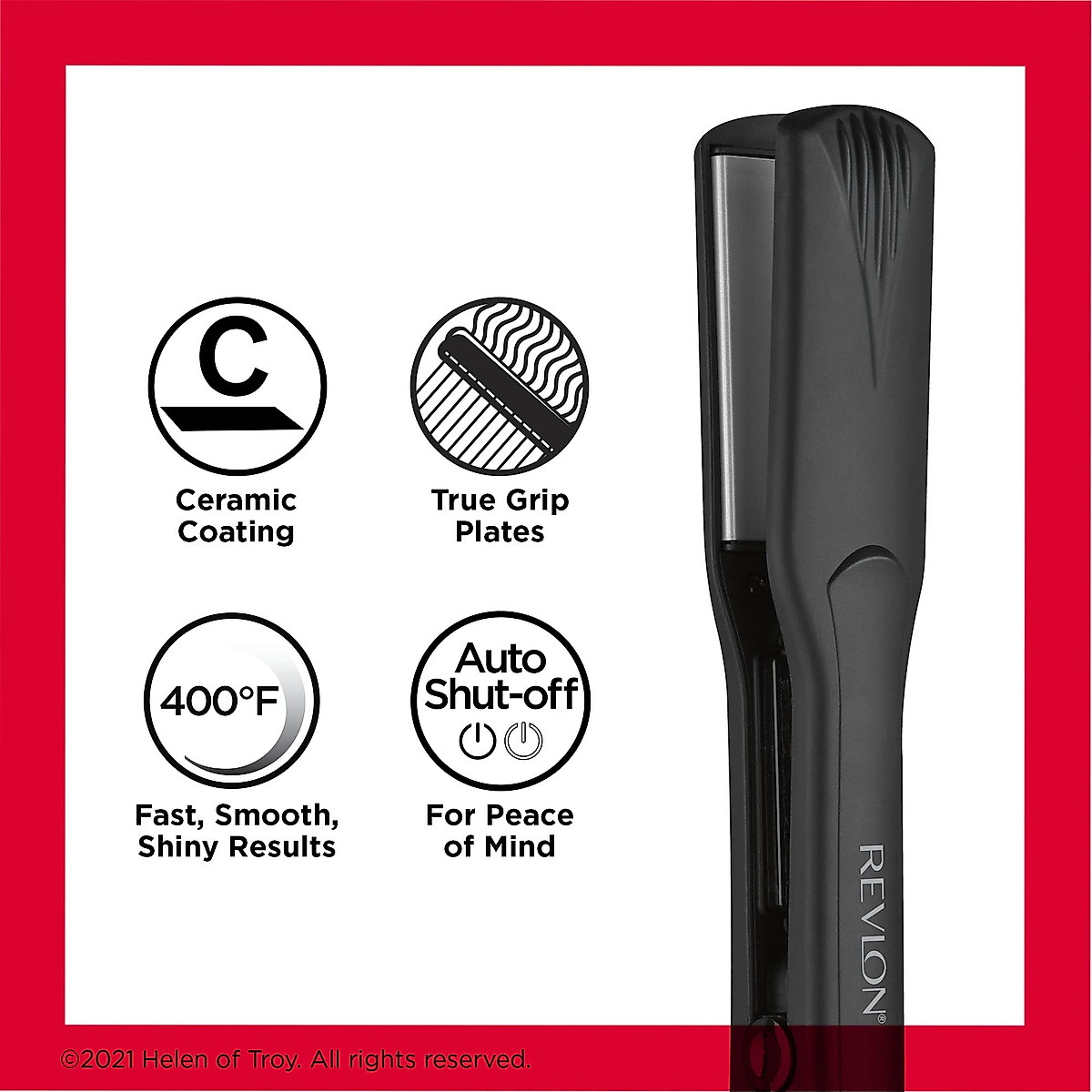 Revlon Smooth and Straight Ceramic Flat Iron | Fast Results, Smooth Styles,1.5 Inch (Pack of 1)