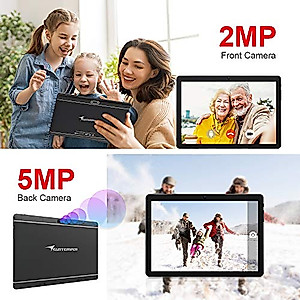 Tablet 10 Inch Android 9 HD Dual Sim Tablets with Quad Core, 32GB ROM /128 GB Expand, 3G Phone Call, WiFi, Bluetooth, Dual Camera, GPS, IPS Touchscreen, GMS Google Certified Tablet PC, (Black)