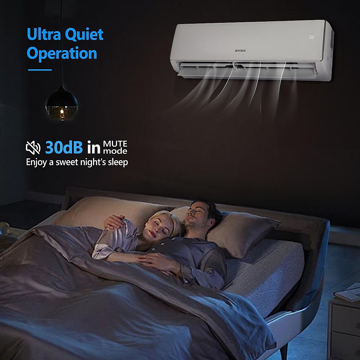 ROVSUN 11000 BTU Wifi Enabled Mini Split Air Conditioner & Heater, 17 SEER2 115V Inverter Ductless Wall AC Unit with Pre-Charged Condenser, Heat Pump & Installation Kit