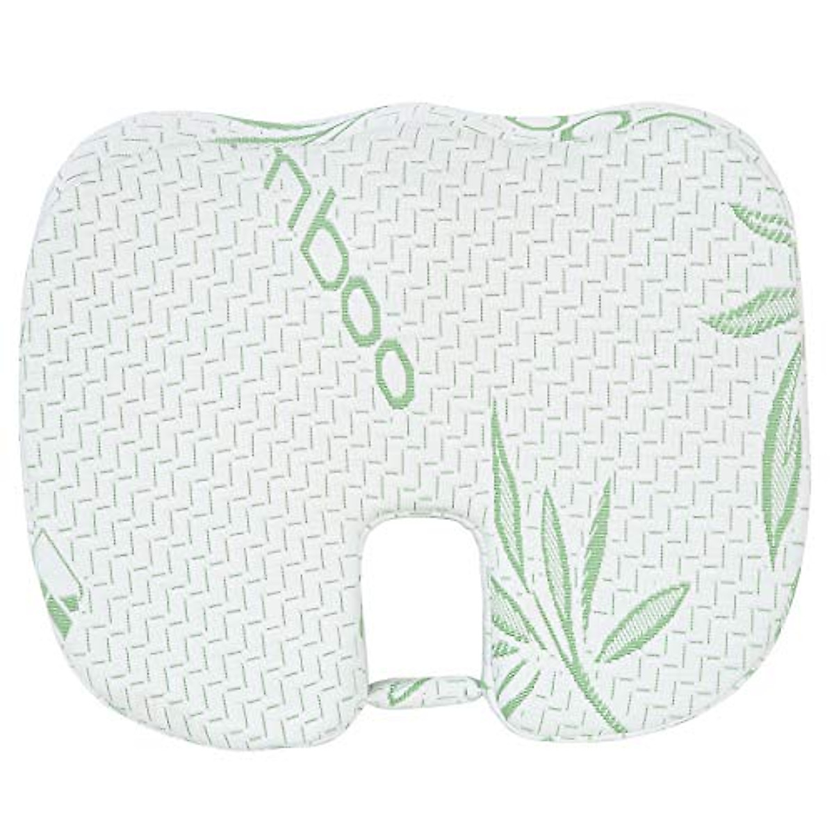 Bamboo Seat Cushion Pillow for Office Chair - Memory Foam Pad for Tailbone, Sciatica, Lower Back Pain Relief, Ergonomic and Non-Slip, Machine Washable Cover (Pack of 1)