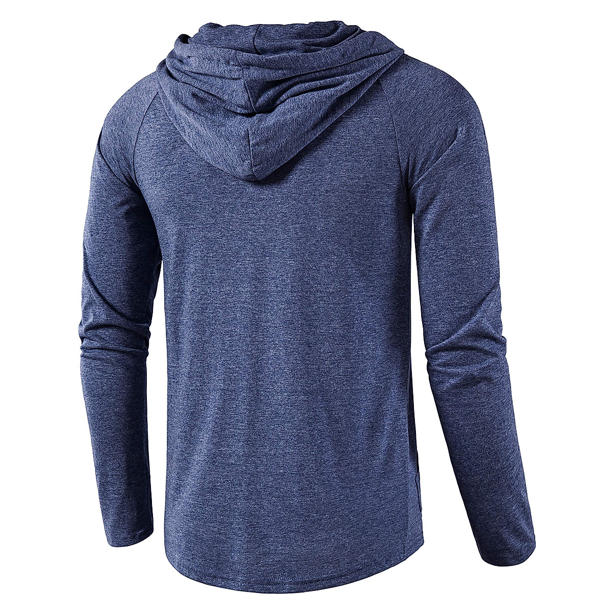 SIR7 Men's Gym Workout Active Long Sleeve Pullover Lightweight Hoodie Casual Hooded Sweatshirts(Deep Blue X-Large)