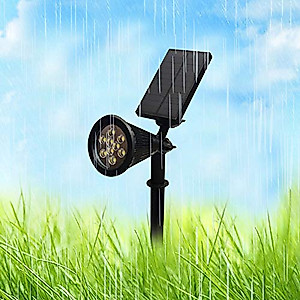 Fdit Solar Spotlights Outdoor, Solar Garden Light, Waterproof 9 LED Auto On/Off 7.5X5.5X3.1Inch 2 in 1 for Garden Garage(#2)