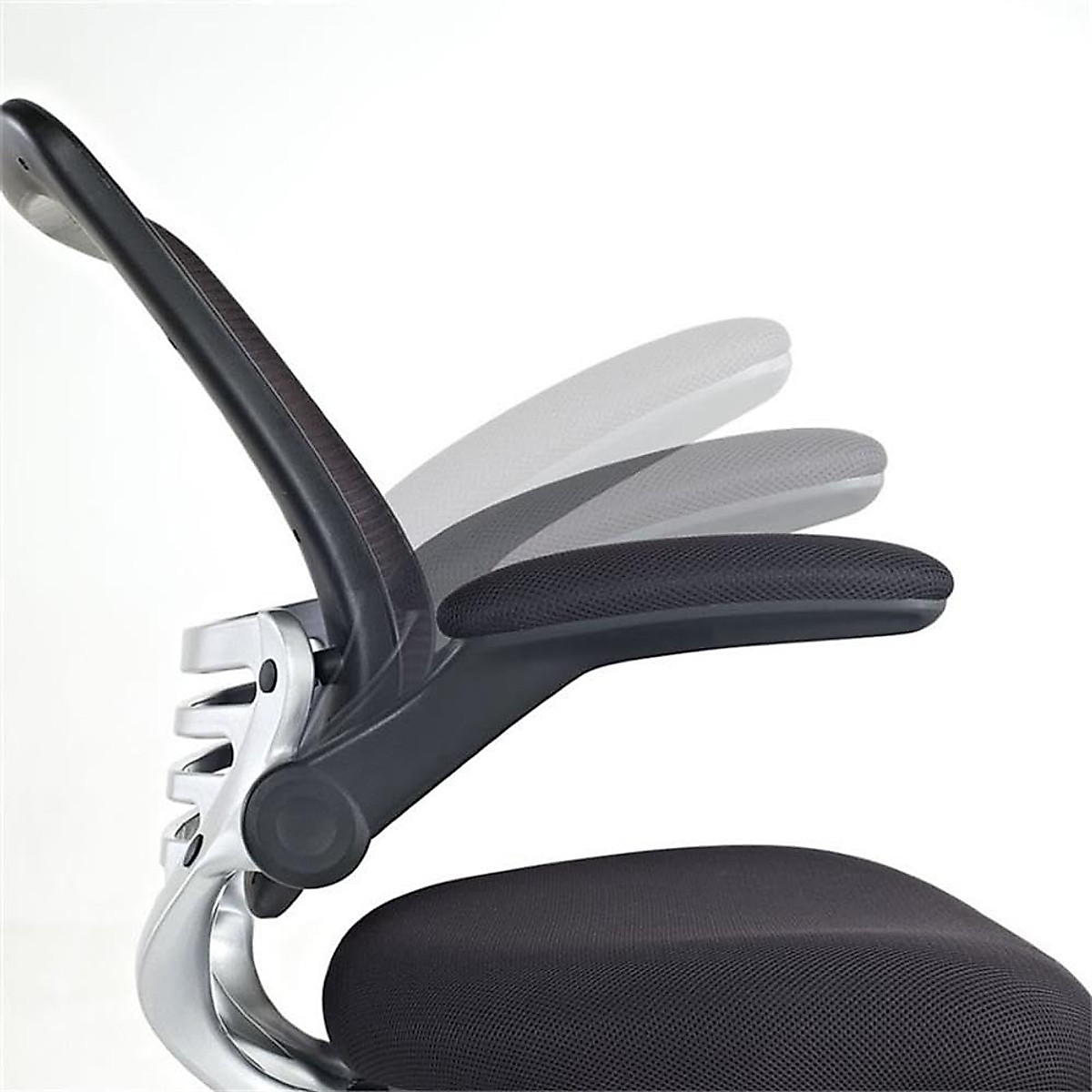 Pemberly Row Modern Style Mesh Fabric Office Chair in Black Finish