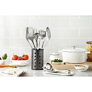 McCook® MC60 Kitchen Utensil Set, Stainless Steel Cooking Utensils Sets, 9-Piece Kitchen Turner, Serving Spoon, Ladle, Skimmer Spoons, Fork, Pasta Server,Spoon Rest and Holder