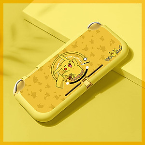 PERFECTSIGHT Protective Case for Nintendo Switch Lite | Cute Soft TPU Anti-Slip Skin Grip Cover | Cartoon Hard Shell Dockable Case | Anti-Scratch Shockproof Slim Cover Case | Kawaii Pikachu
