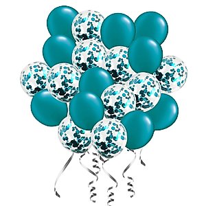 Teal Birthday Decorations for Women Confetti Teal Balloons for Baby Shower Birthday Wedding Engagement Party Decorations Metallic Teal Balloons Graduation Decor Baby Shower Decorations