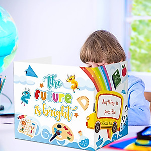 24 Pcs Privacy Boards for Student Desks Bright Colored Classroom Desk Divider Trifold Table Desk Privacy Panel Privacy Folders Screen Partition for School Teacher Student Study Test Home (Sky)