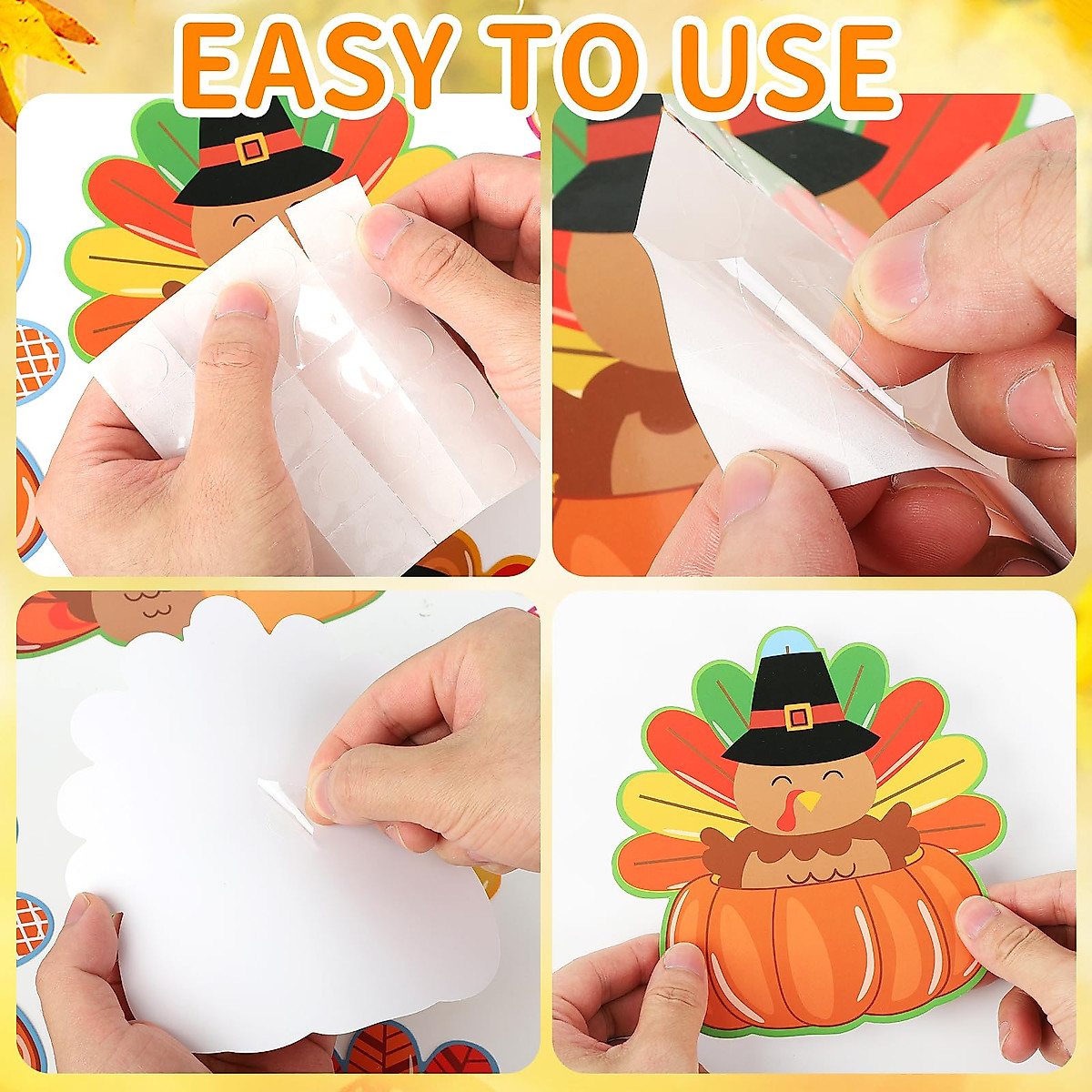 Thanksgiving Decorations 54 Pcs Turkey Cutouts Cartoon Turkey Paper Cutting Decor for Home Party School Bulletin Board Classroom Fall Theme Thanksgiving Party Supplies