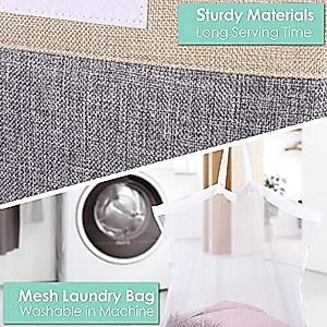 zzolee - Laundry Basket with Lid, Collapsible Laundry Hamper for Couple, with A Removable Mesh Bag, Holds Up to A Week's Worth of Clothes