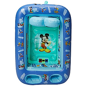 Disney Mickey Mouse Air-Filled Cushion Bath Tub - Free-Standing, Blow up, Portable, Inflatable, Safe Bathing, Baby Bathtub, Toddler Bathtub