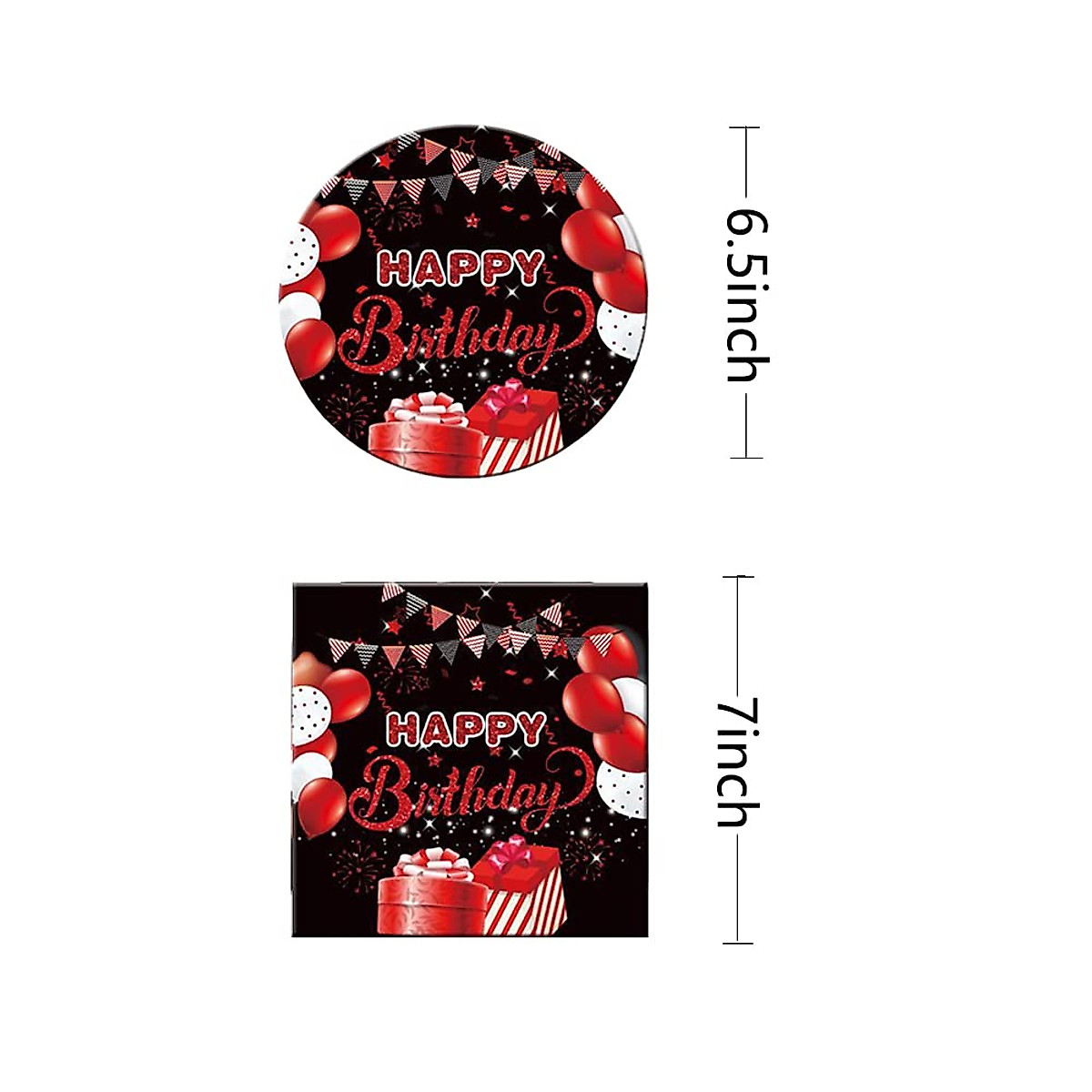 Wendell 40 Piece Red and black Party Supplies,include 20 Plates, 20 Napkin,Used for Child Birthday Party Decoration (Red and black)