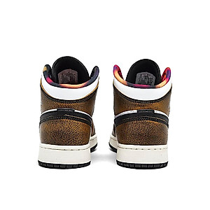 Nike Big Kid's Jordan 1 Mid SE Wear Away Black/Taxi-White-Sail (DQ8418 071) - 4