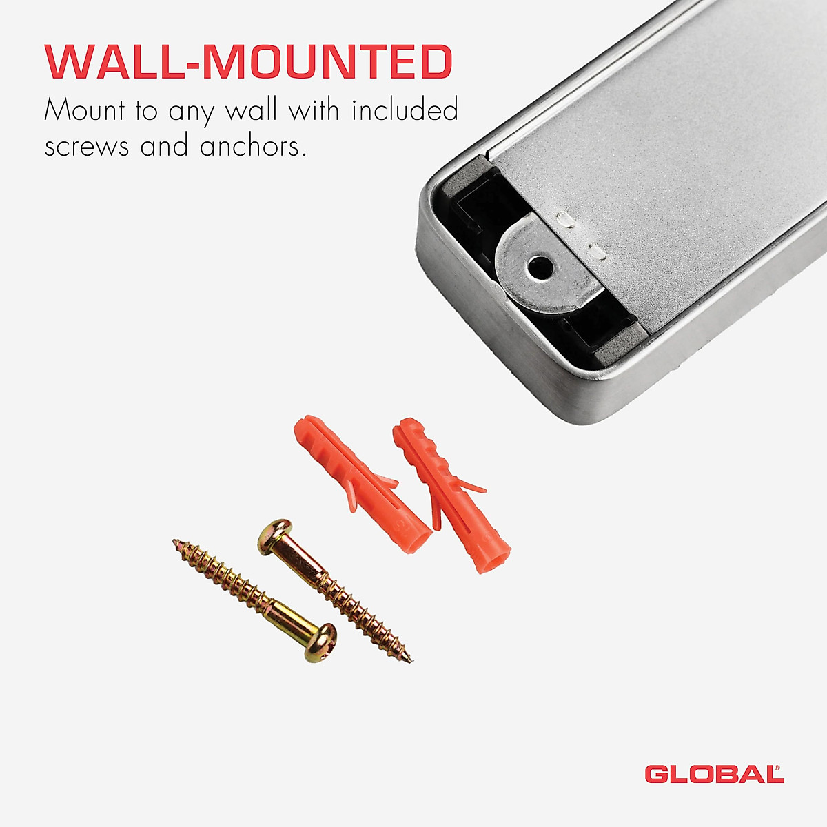 Global G-42/41, 16in Wall Magnetic Bar, Stainless Steel