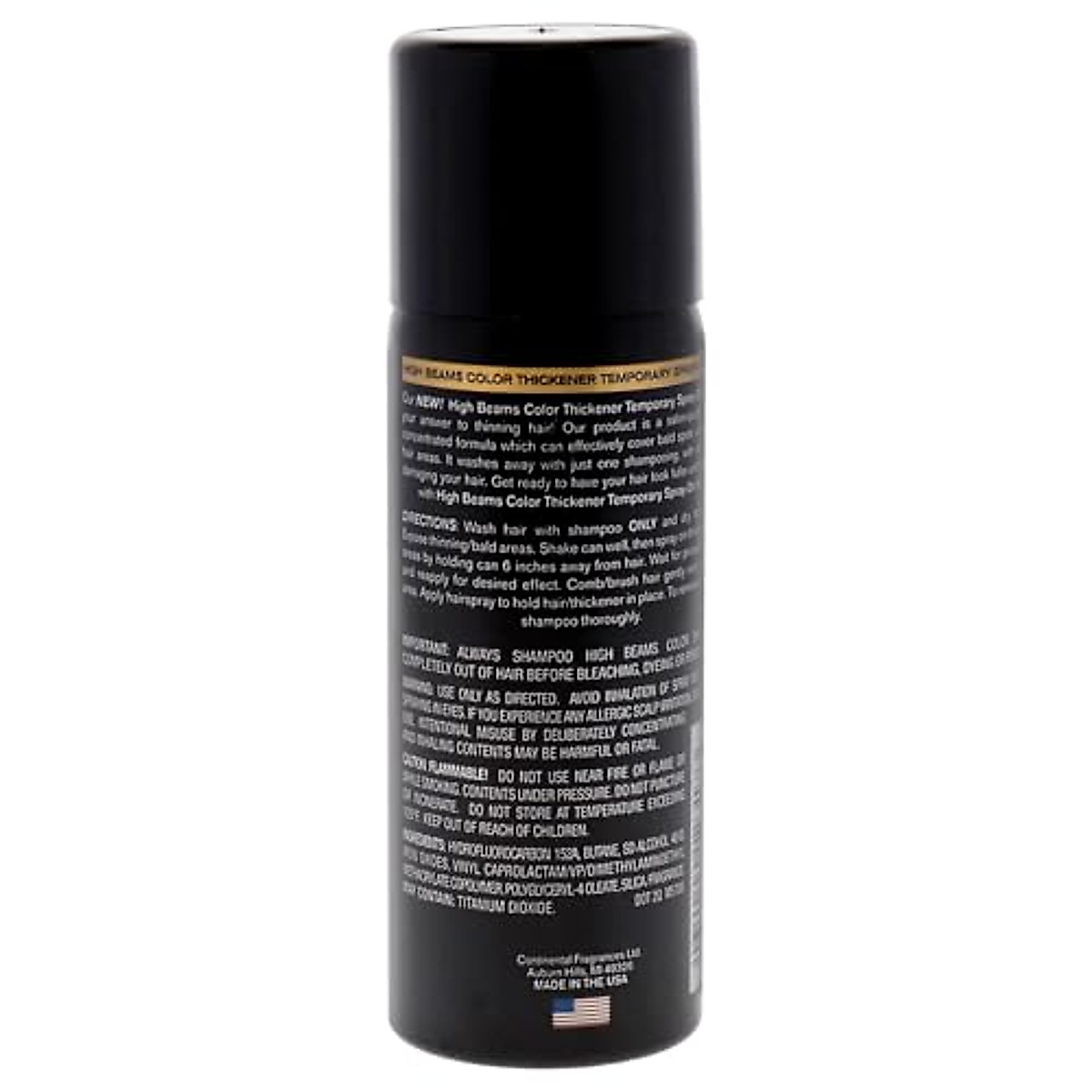 Salon Grafix High Beams Color Thickener Temporary Spray - Black for Unisex - 2.7 oz Hair Color
