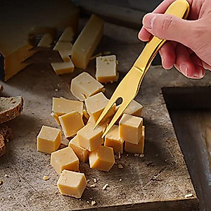 Cheese Knife Set for Gold,Premium Stainless Steel Cheese Knife Collection for Charcuterie with Spreader,Fork and Case