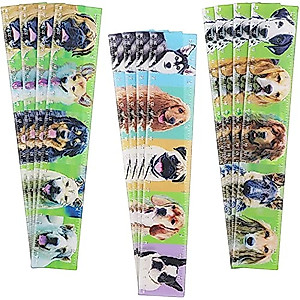 Dog 3D Plastic Rulers for Kids (3 Designs, 12 Pack)