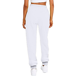 Vickyleb Trousers Drawstring Casual Pants Elastic Cotton Back Linen Womens Waist Pants Pants Casual Romper Pants for