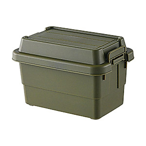 Almencla Stackable Outdoor Storage Box Hiking Waterproof Basket Picnic Camping Car Trunk Organizer for Traveling, Backpacking, Fishing, BBQ, Barbecue, Green, Medium