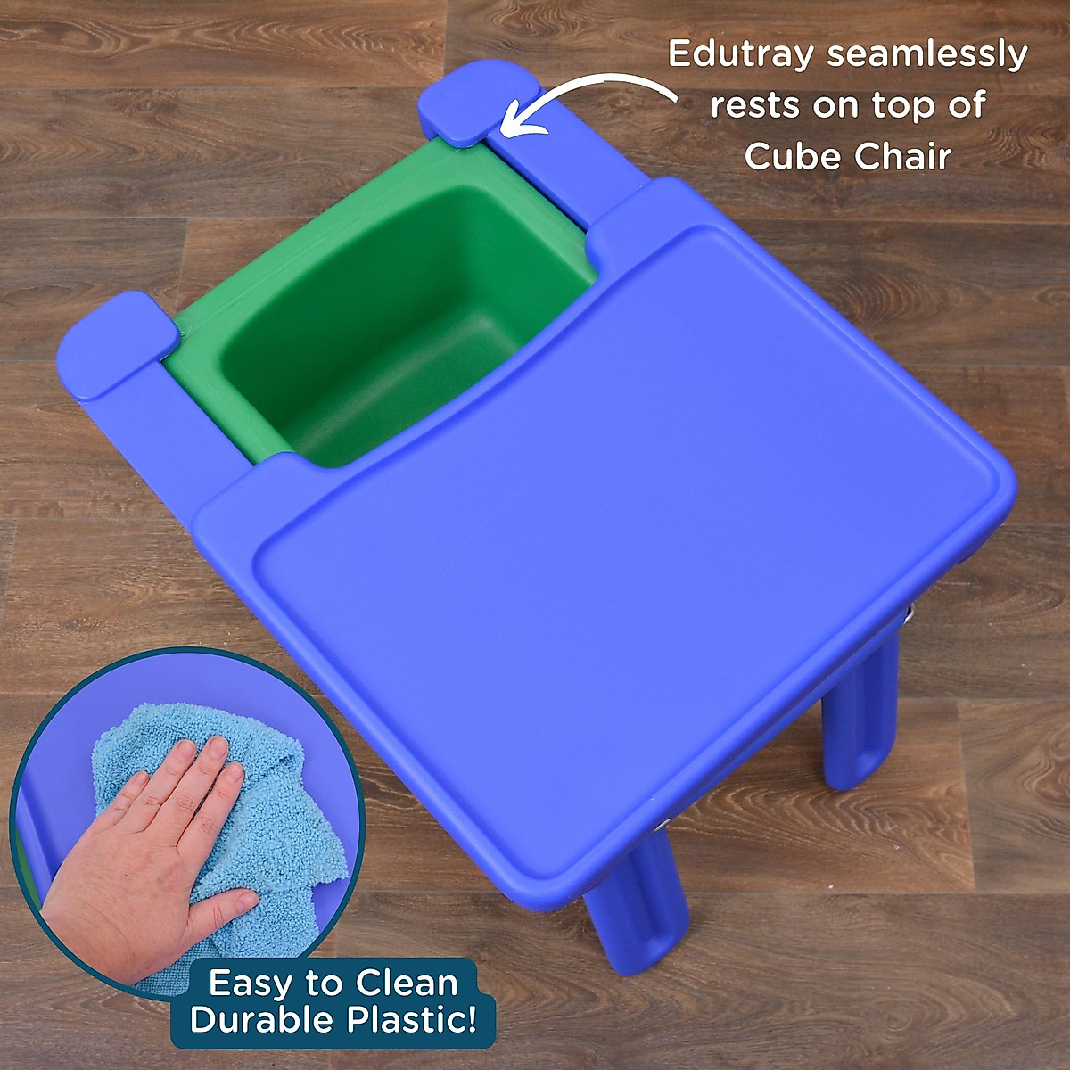Children's Factory - 1188 Edutray, Tray Converts Cube Chair to Kids Desk, Chair Becomes Toddler Desk & Chair Set in Seconds for Daycare/Playroom/Homeschool - Cube Chair (SOLD SEPARATELY)
