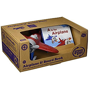 Green Toys Airplane & Board Book, CB - Pretend Play, Motor Skills, Reading, Kids Toy Vehicle. No BPA, phthalates, PVC. Dishwasher Safe, Recycled Materials, Made in USA.
