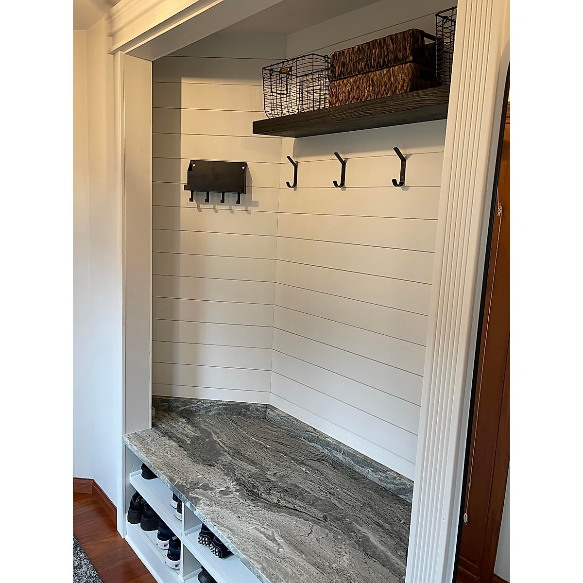 Joel's Antiques - 60 Inch Wooden Floating Shelves for Wall - Made of Natural Wood - Long Heavy Duty Rustic Fireplace Mantel & Book Shelf - Perfect for Living Room - Black 60x8x2 in