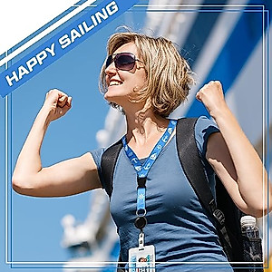 Teling 12 Pcs Cruise Accessories Kit includes 3 Cruise Lanyards with Detachable Clear Badge Holder 6 Cruise Luggage Tag Holder with Metal Loop 6 Waterproof Phone Pouch Carnival (Pink, Blue, Purple)