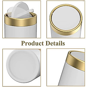 Mini Trash Can with Lid, Brushed Stainless Steel Small Tiny Mini Trash Bin Can, Mini Countertop Trash Can for Desk Office Kitchen, Swing Top Trash Bin 1.5 L/0.40 Gal (Black)