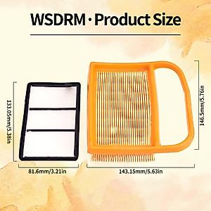 WSDRM TS410 TS420 Air Filter Pre Cleaner for TS410 TS420 TS410Z TS420Z TS480 TS500i Concrete Cut Off Saw Cutquik Saws Chop Saw 4238 140 4402, 4238 141 0300, 4238-140-1800, 3 pcs