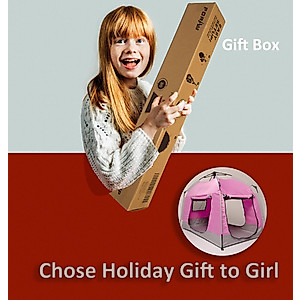 Kids Play Tent-Portable Playhouse Children House -Easy Set up Indoor Outdoor with Carry Bag for Kids-Light Strip Design for Night use -Space for Children and Parents-Birthday