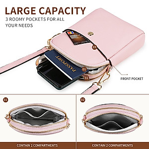 Crossbody Bag for Women Multi Pocket Shoulder Bag Leather Mobile Phone Bag Small Cross Body Purse with Adjustable Shoulder Strap Mobile Bag for Women