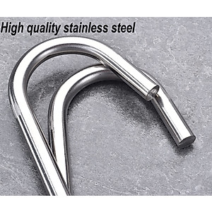 HONSHEN 12mm Heavy Duty Meat Hooks,10 inch Stainless Steel S-Hooks Meat Processing Butcher Hook, Pack of 4