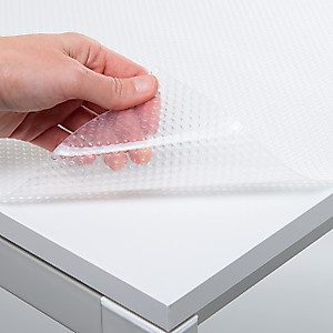 Con-Tact Brand Duraliner Premium Plus Heavy Duty Non-Adhesive Shelf and Drawer Liner, 12" x 20', Clear Nova Dots (12" x 20')