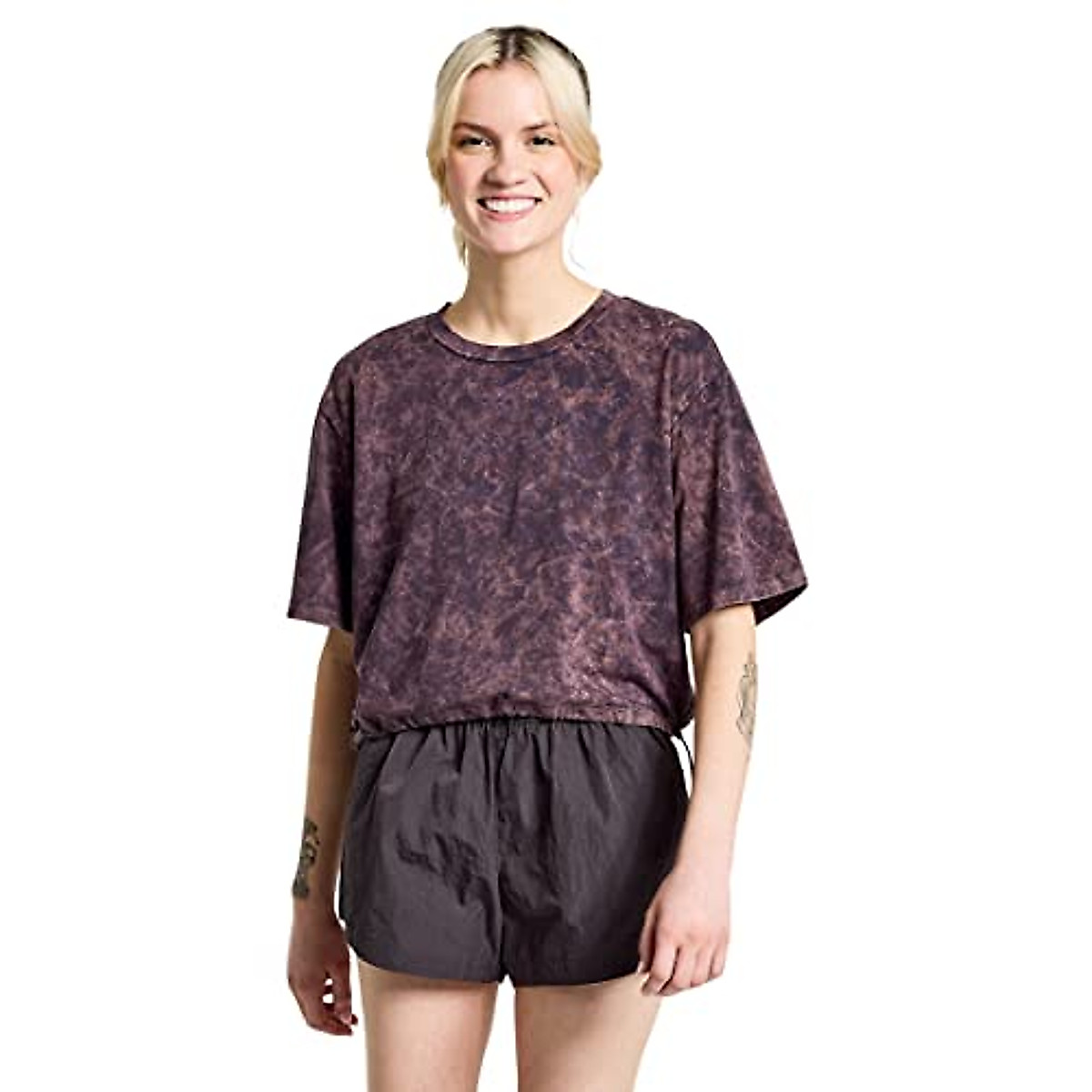 Saucony Unwind Crop Short Sleeve Basalt SM