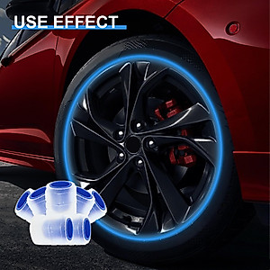 QUICTO 8PCS Car Tire Valve Caps, Illuminated Tire Valve Caps for Cars, Motorcycles, Bicycles, Trucks, SUVs Universal Tire Valve Caps (Blue)