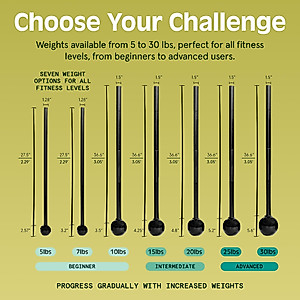 Retrospec Steel Macebell 5 to 30lbs for Men, Women Steel Mace Strength Training, Full Body Workouts , Matte Black, 7 lbs