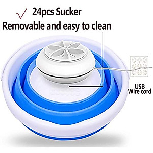 Portable Mini Foldable Washing Machine with Turbo Compact Ultrasonic Washer, Folding laundry Lazy Magic Tub, USB Powered, Lightweight Washer for Home Travel