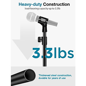 InnoGear Desktop Microphone Stand, Upgraded Adjustable Table Mic Stand with Mic Clip and 5/8" Male to 3/8" Female Screw for Blue Yeti Snowball Spark & Other Microphone, Pack of 2