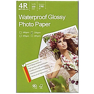 Photo Printing paper Glossy Inkjet Best Picture 4x6 4R Size 100 sheets weight 230gsm for All Inkjet Printers