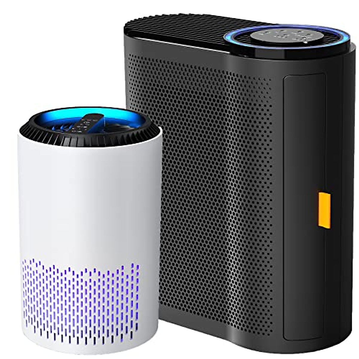 AROEVE Air Purifiers(MK01-White) with Sleep Mode Speed Control and Air Purifiers(MK04-Black) with Air Quality Sensors Combo for Dust, Pet Dander, Smoke, Pollen for Bedroom and Office