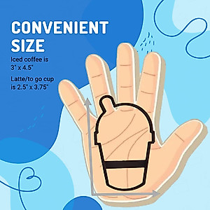 COFFEE COOKIE CUTTERS Espresso Café Americano Coffee To Go Latte Mocha And Iced Coffee Brew Cappuccino Cookie Cutters Made In The USA (2 Pack)