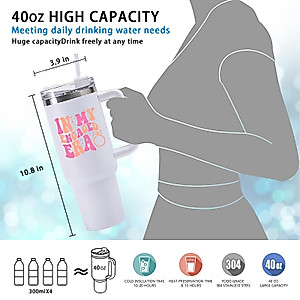 In My Engaged Era Tumbler - 40 oz Insulated Cup with Handle & Straw - Bride to Be Gifts, Engagement Gifts for Women, Newly Engaged Gifts, Funny Fiance Coffee Mug, Wedding Bridal Shower Present