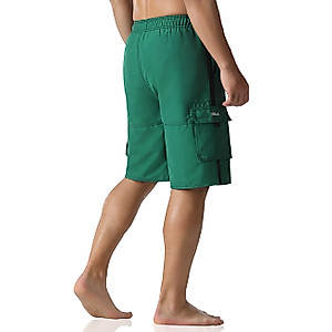 Nonwe Men's Swimming Shorts Lightweight Breathable Boardshorts with Drawstring Green 34